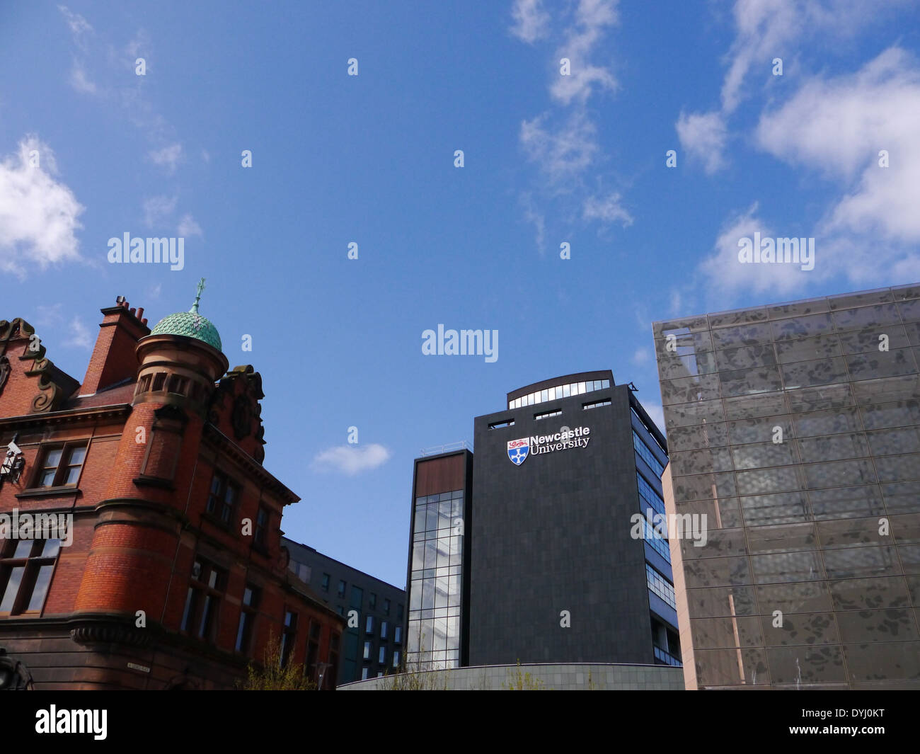 Partial view of modern Newcastle University buildings, Newcastle upon ...