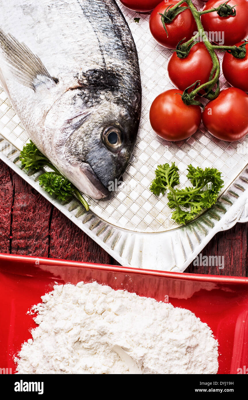 Mediterranean fish delicacy Dorado Stock Photo - Alamy
