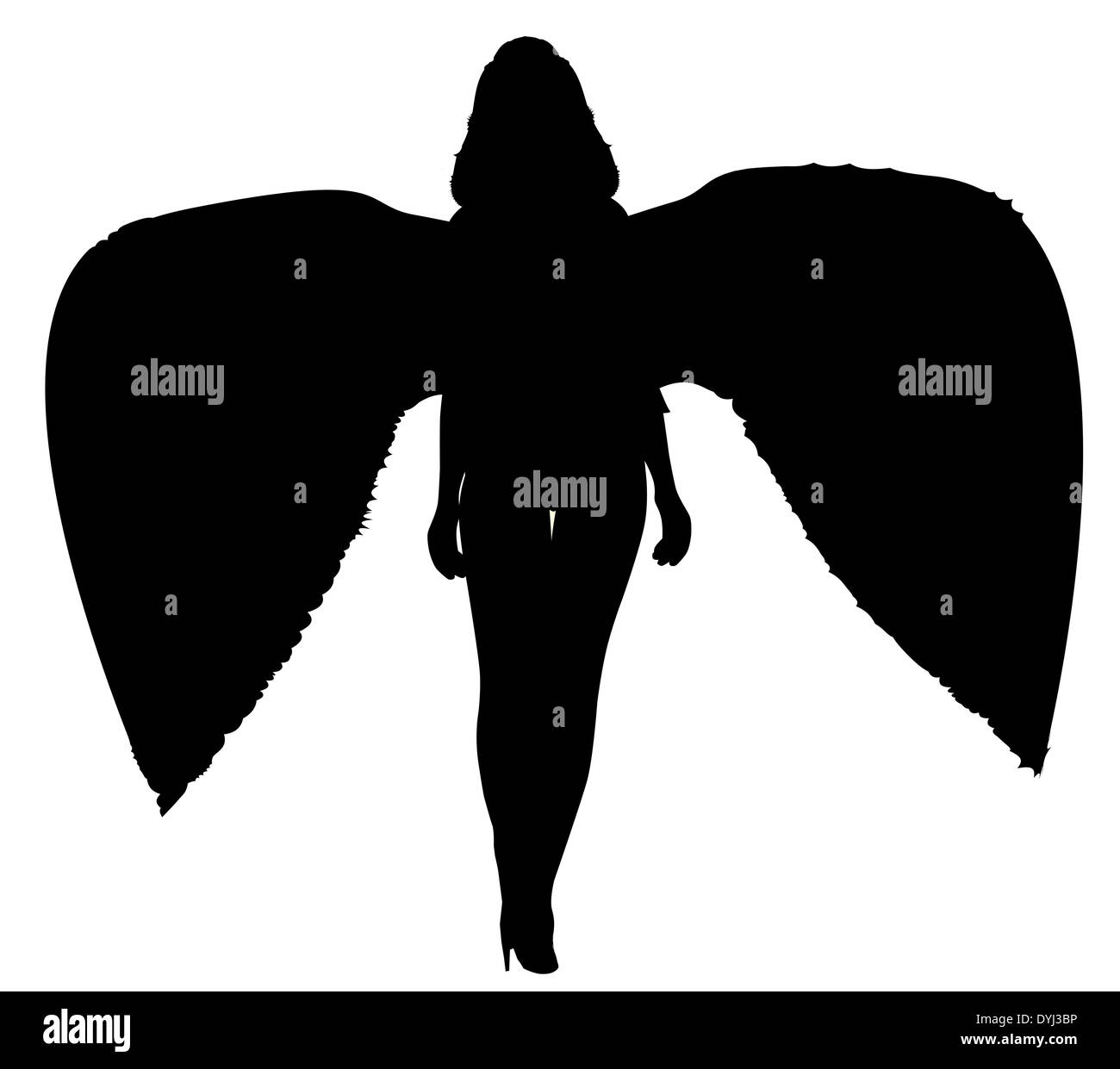 Silhouette of the angel of death wearing stiletto heels Stock Photo - Alamy