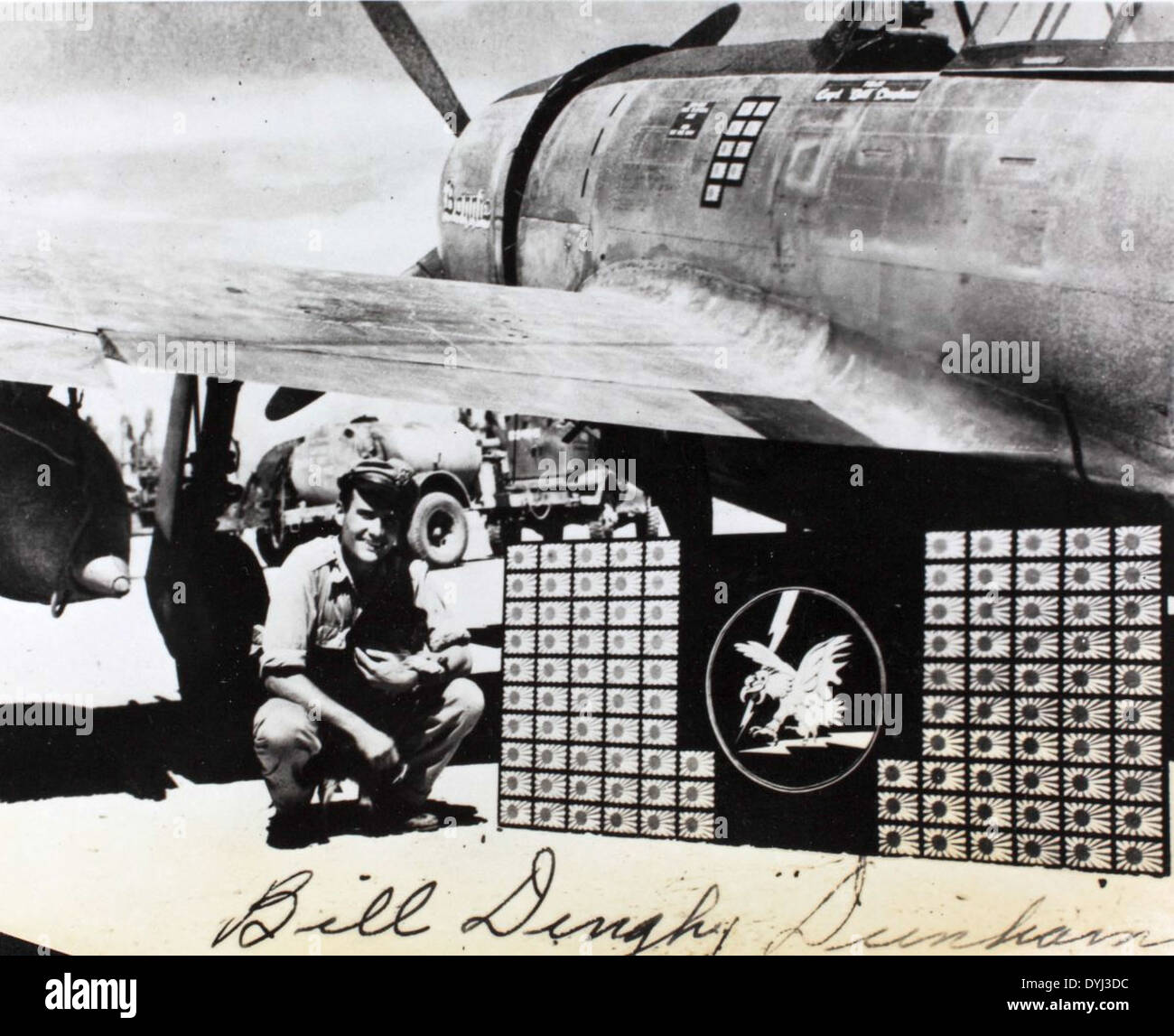 Major Bill Dunham, pictured with the Republic P-47 Thunderbolt, was a ...