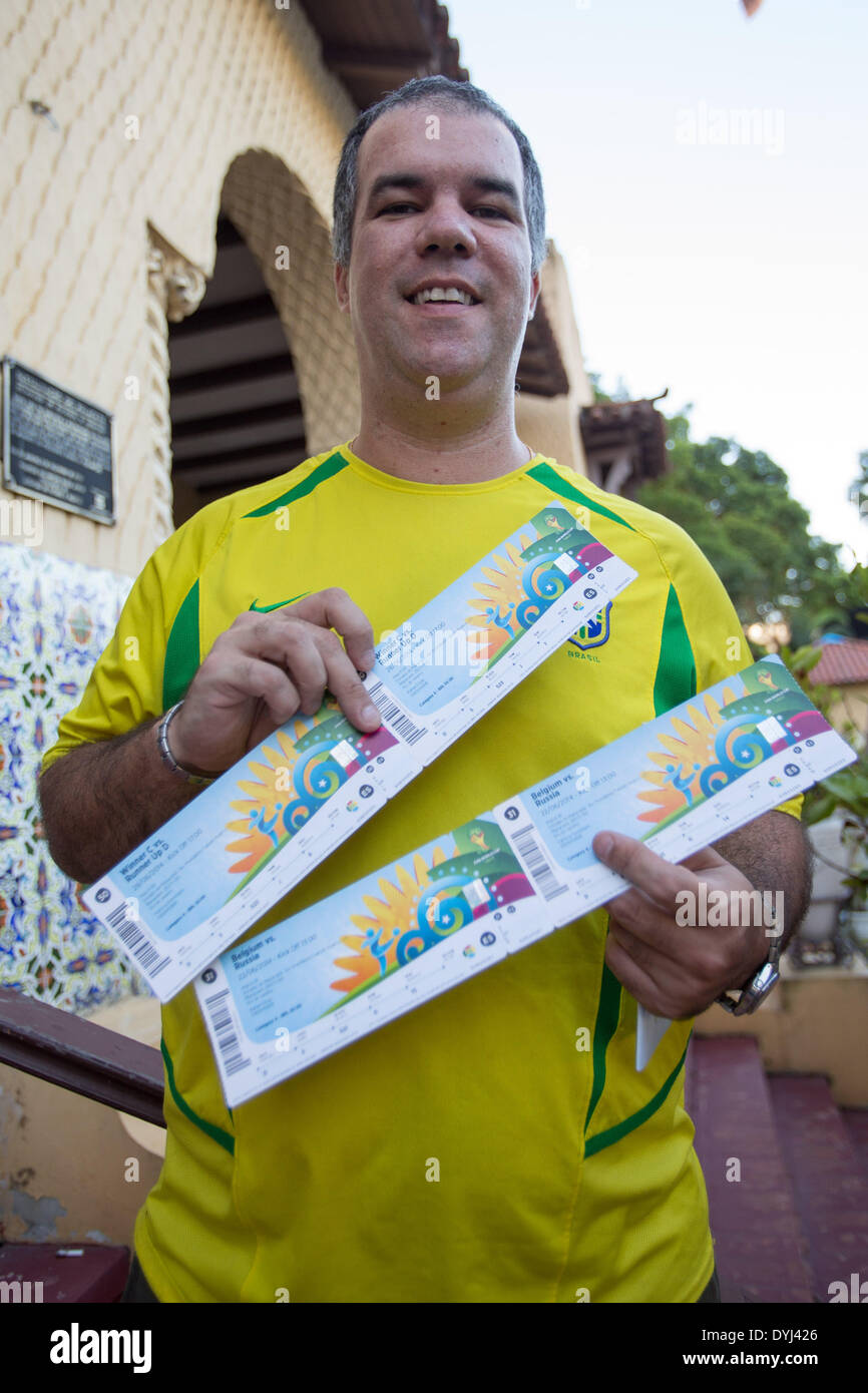 Rio De Janeiro, Brazil. 18th Apr, 2014. Rafael Elvans poses with his ...