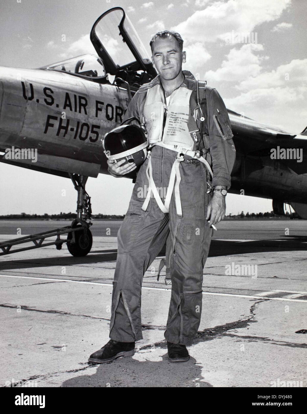 Lin Hendrix, a notable figure in U.S. military aviation, is shown with ...