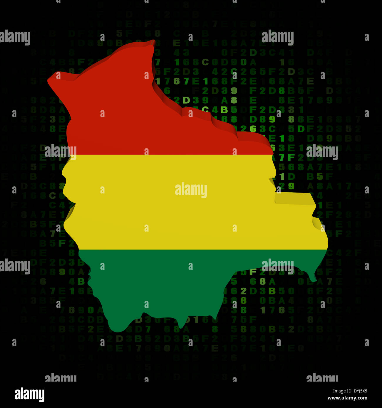 Bolivia map flag on hex code illustration Stock Photo - Alamy