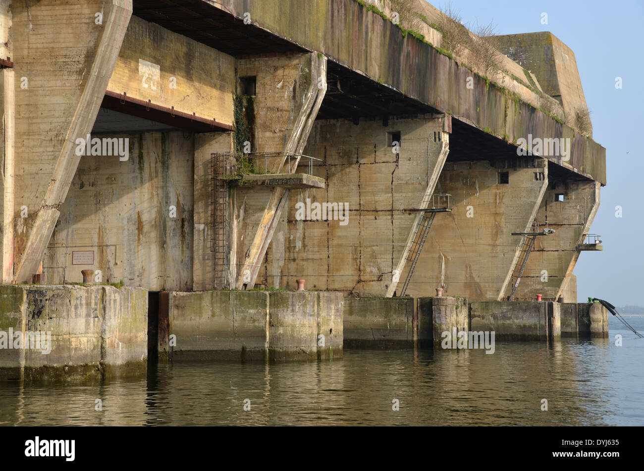 WW2: remains of the German Atlantic wall in Brittany. The U-boot base ...