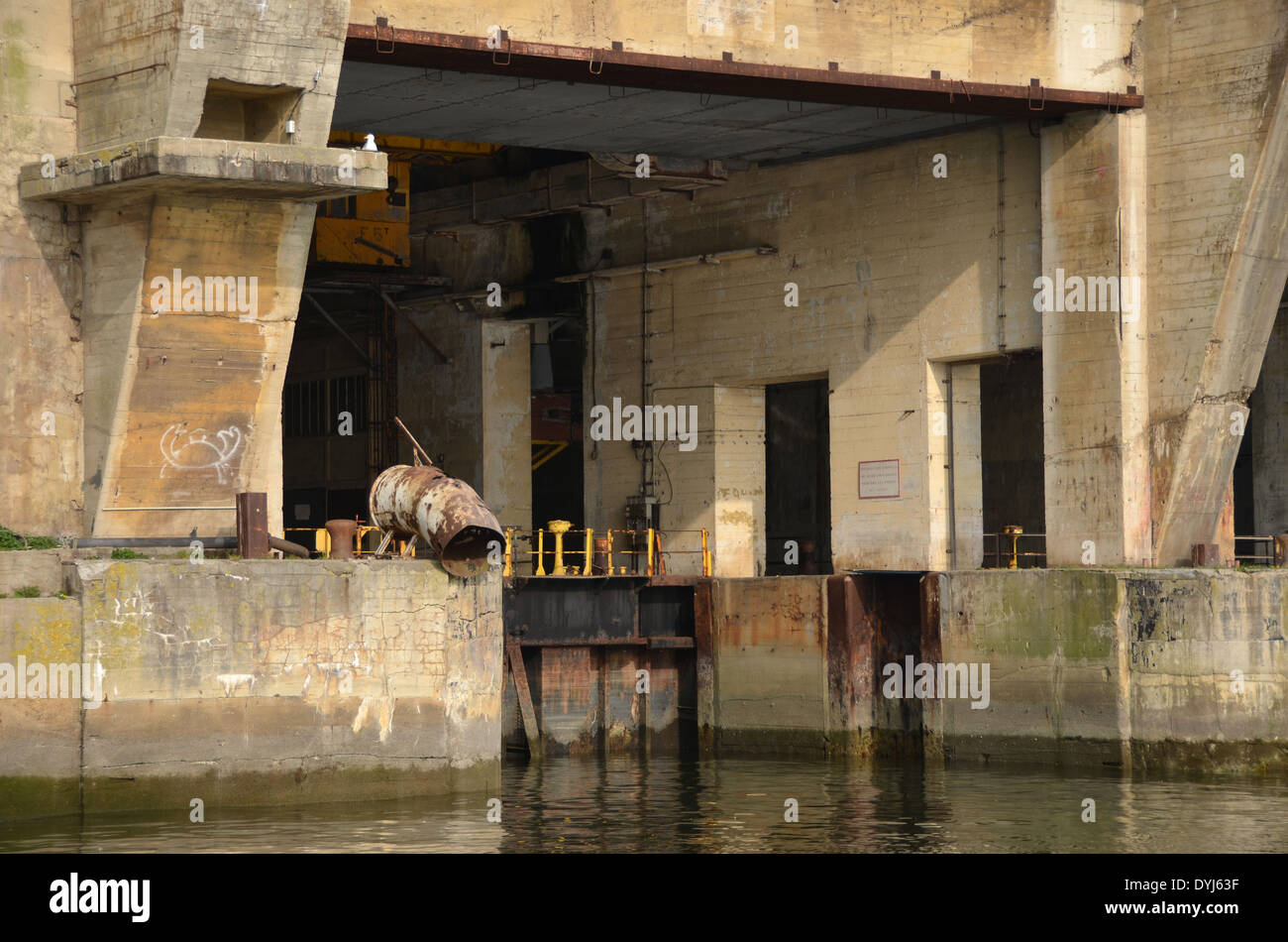 WW2: remains of the German Atlantic wall in Brittany. The U-boot base ...