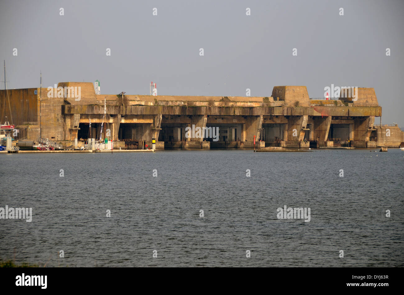 WW2: remains of the German Atlantic wall in Brittany. The U-boot base ...