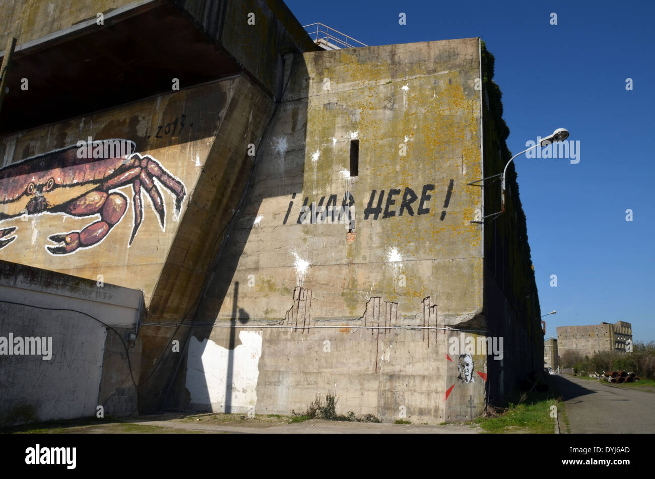 WW2: remains of the German Atlantic wall in Brittany. The U-boot base ...