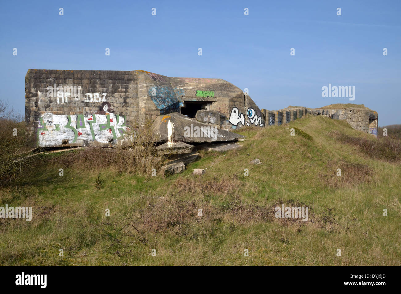WW2: remains of the German Atlantic wall in Brittany. Bunker in Guidel ...
