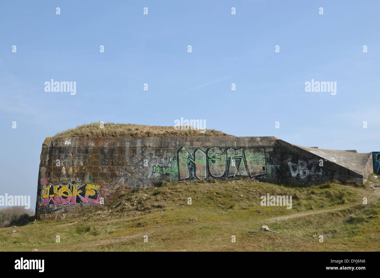 WW2: remains of the German Atlantic wall in Brittany. Bunker in Guidel ...