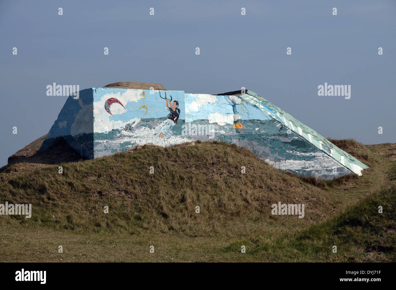 WW2: remains of the German Atlantic wall in Brittany. Bunker in Le Fort ...