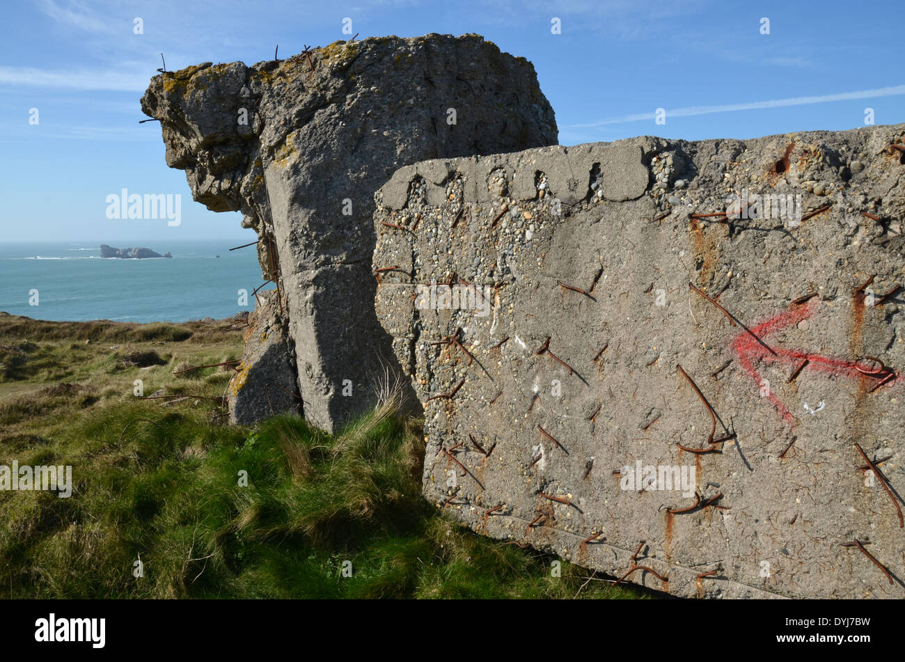 WW2: remains of the German Atlantic wall in Brittany. Bunkers at La ...
