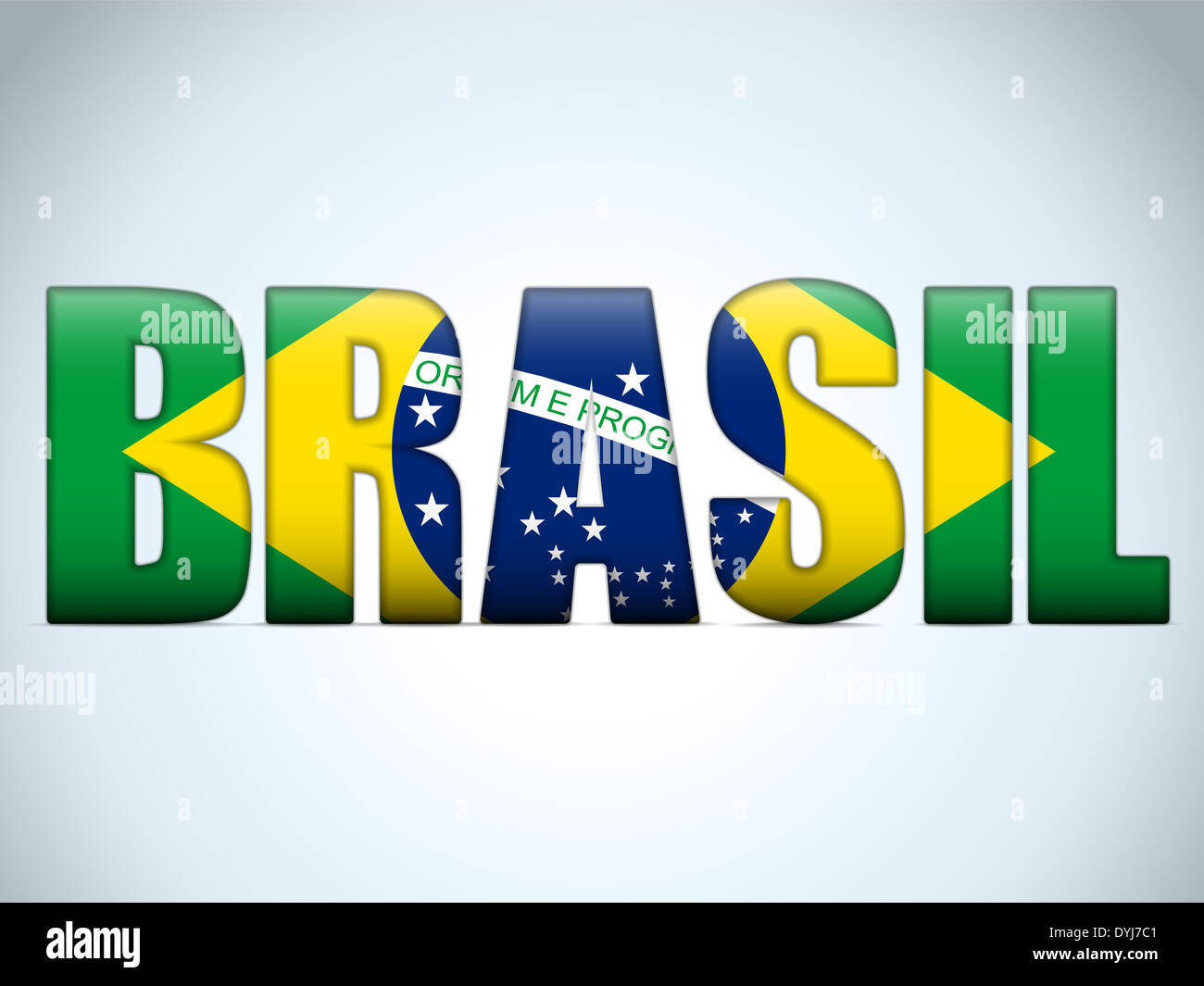 Vector - Brasil 2014 Letters with Brazilian Flag Stock Photo - Alamy