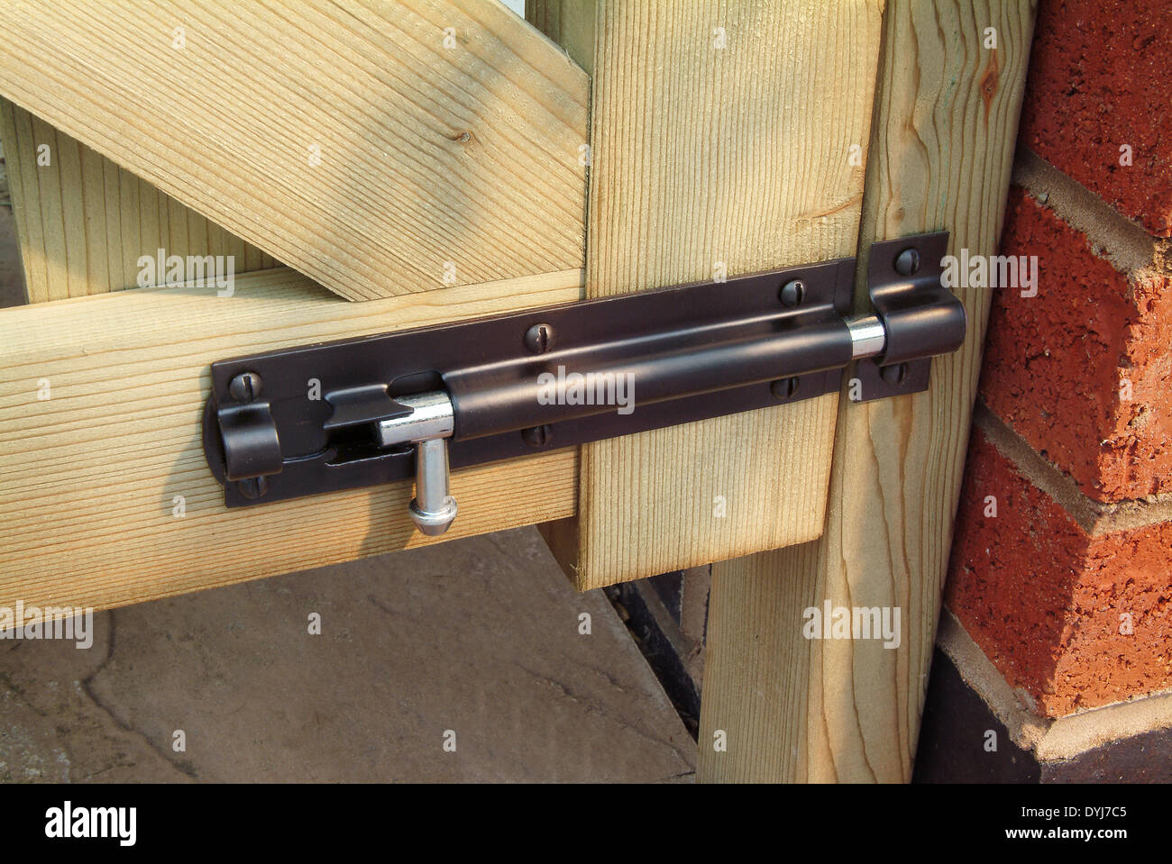 A bolt on a garden gate Stock Photo - Alamy