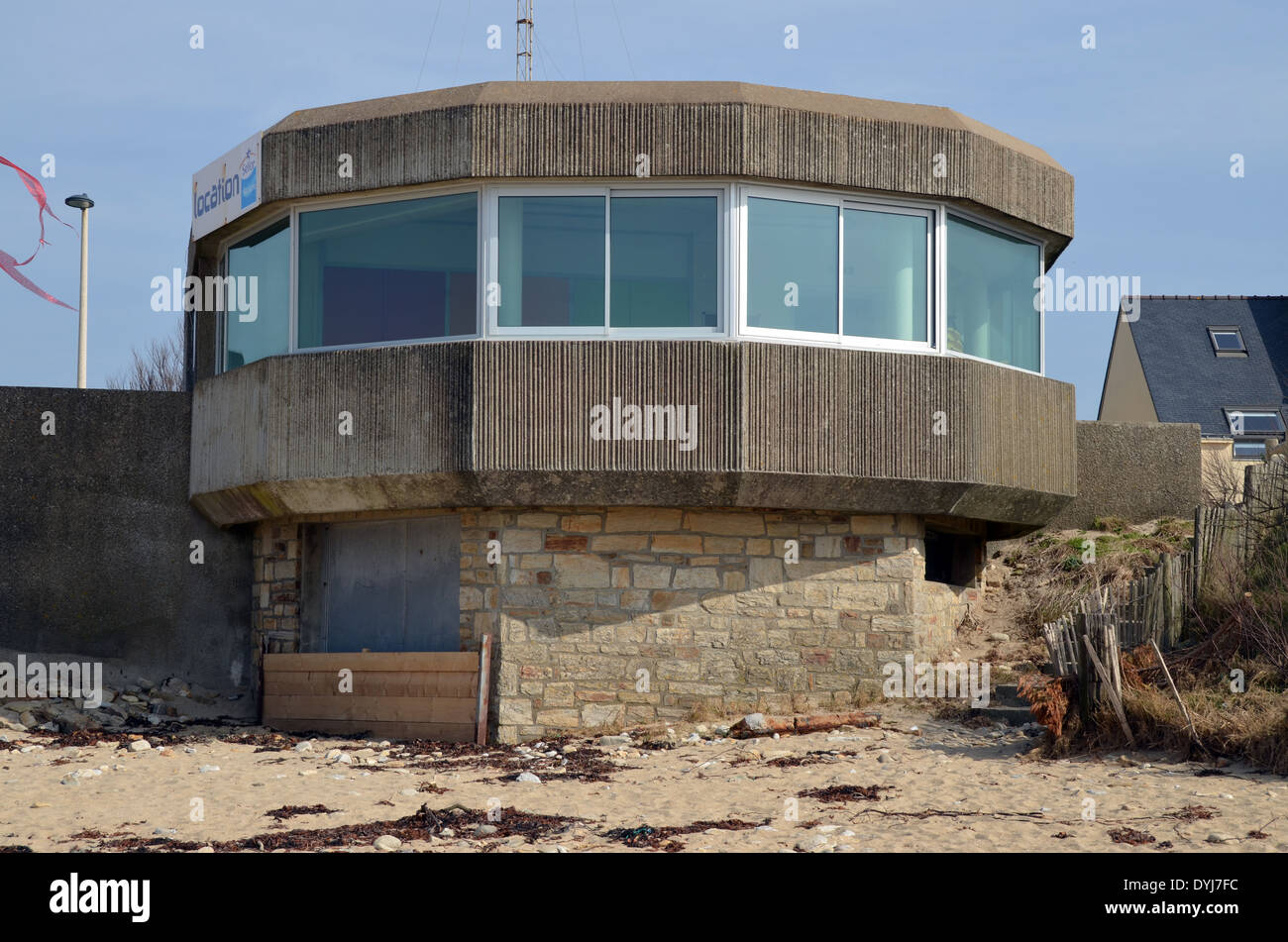 WW2: remains of the German Atlantic wall in Brittany. Bunker in Le Fort ...