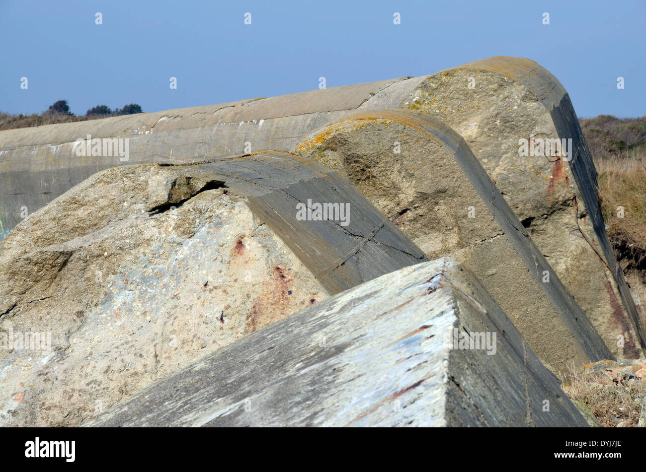 WW2: remains of the German Atlantic wall in Brittany. Wall in Le ...