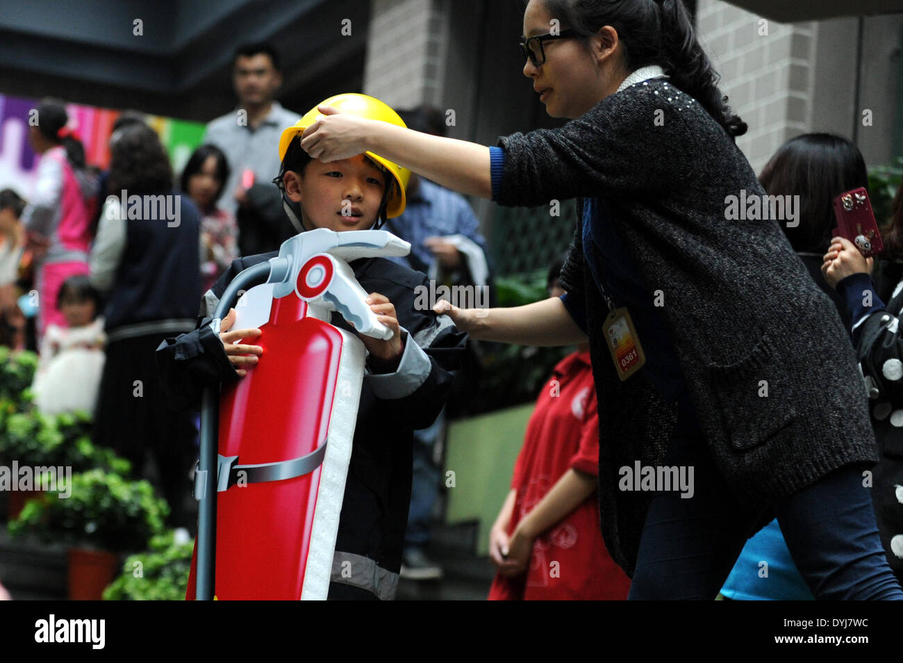 Hangzhou, China's Zhejiang province. 19th Apr, 2014. A boy dresses up ...