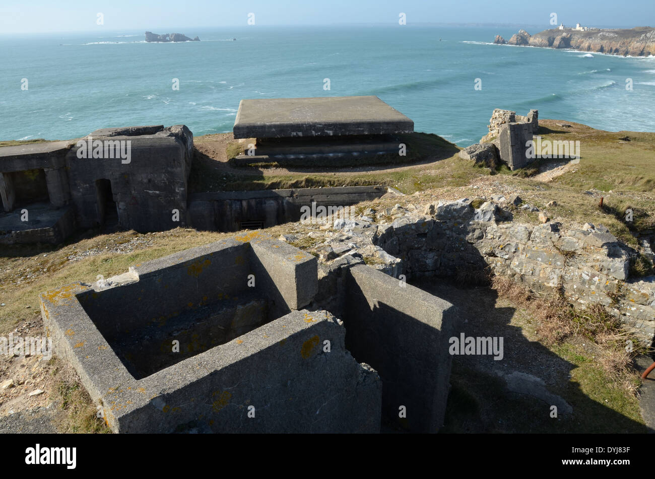 WW2: remains of the German Atlantic wall in Brittany. Bunkers at La ...