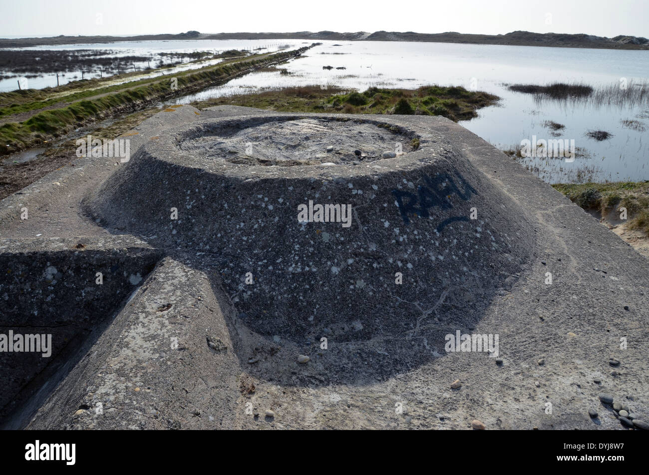 WW2: remains of the German Atlantic wall in Brittany. The coastal ...
