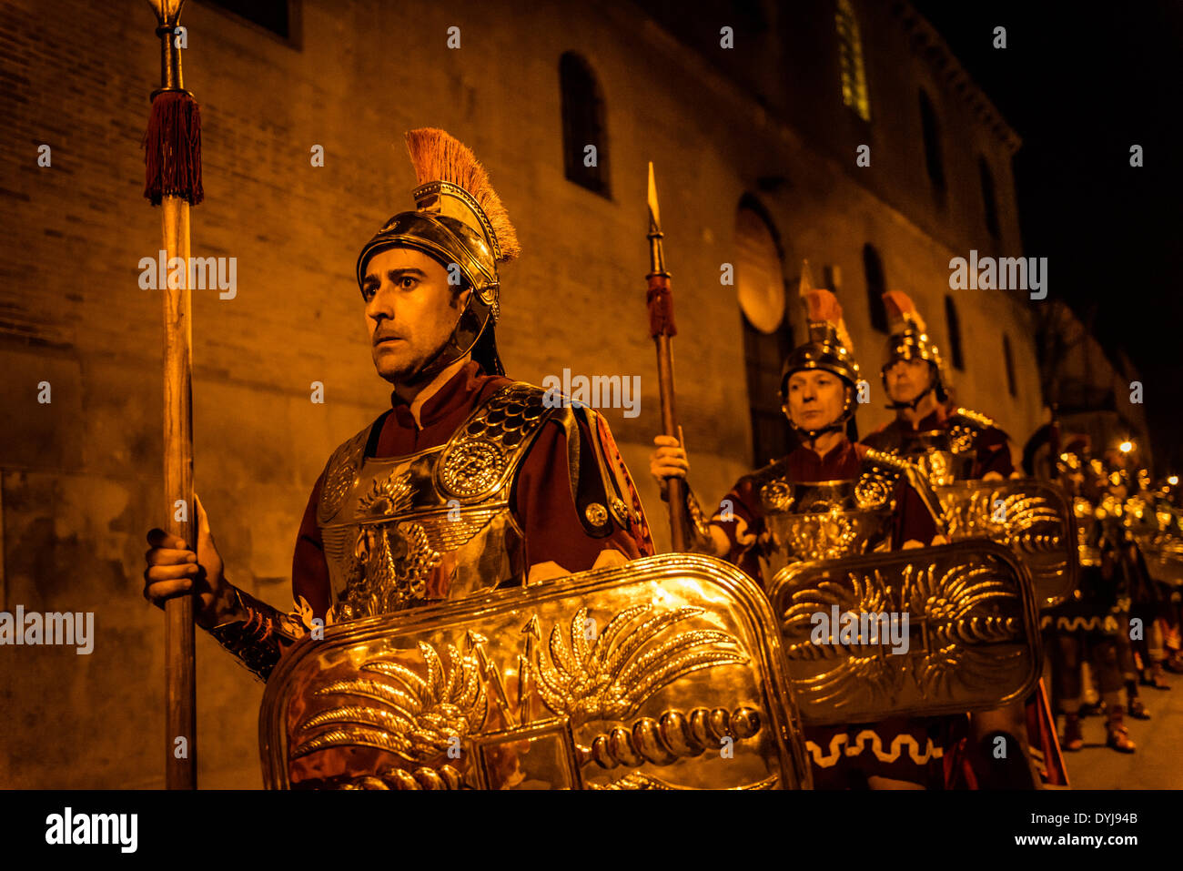 Mataro, Spain. April 17th, 2014: The roman guards of the "Armats de ...