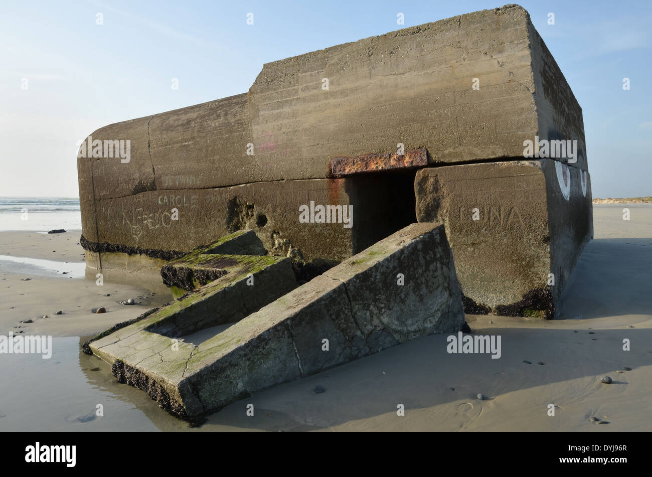 WW2: remains of the German Atlantic wall in Brittany. Bunker in ...