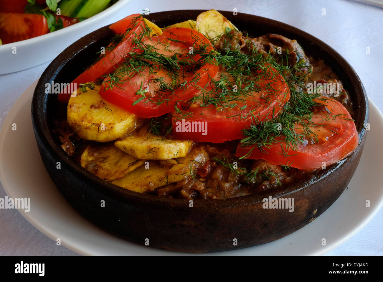 Traditional Chakapuli made from lamb chops or veal served in a ...