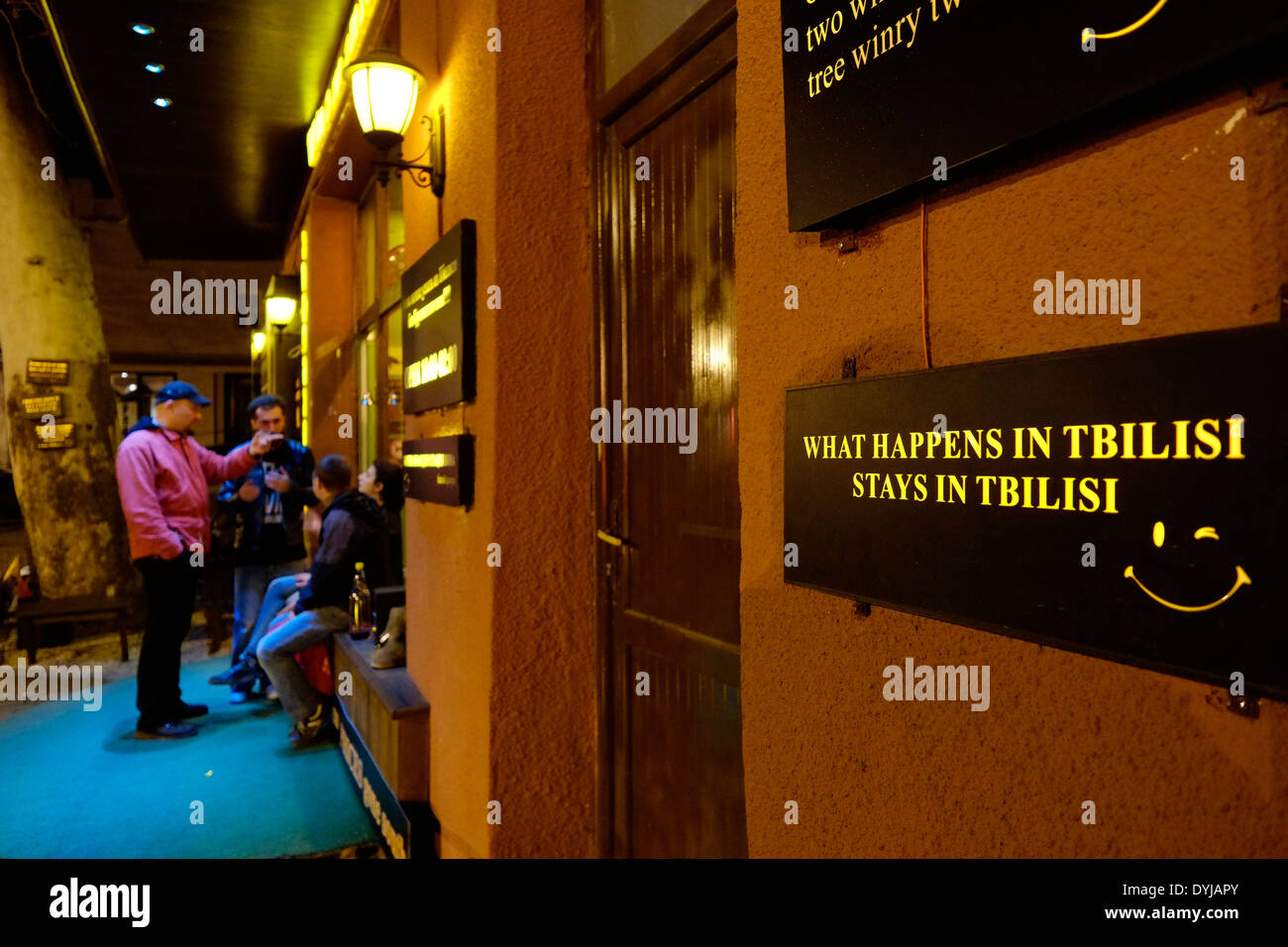 A bar in Shardeni street flanked by lots of bars, cafes and restaurants ...
