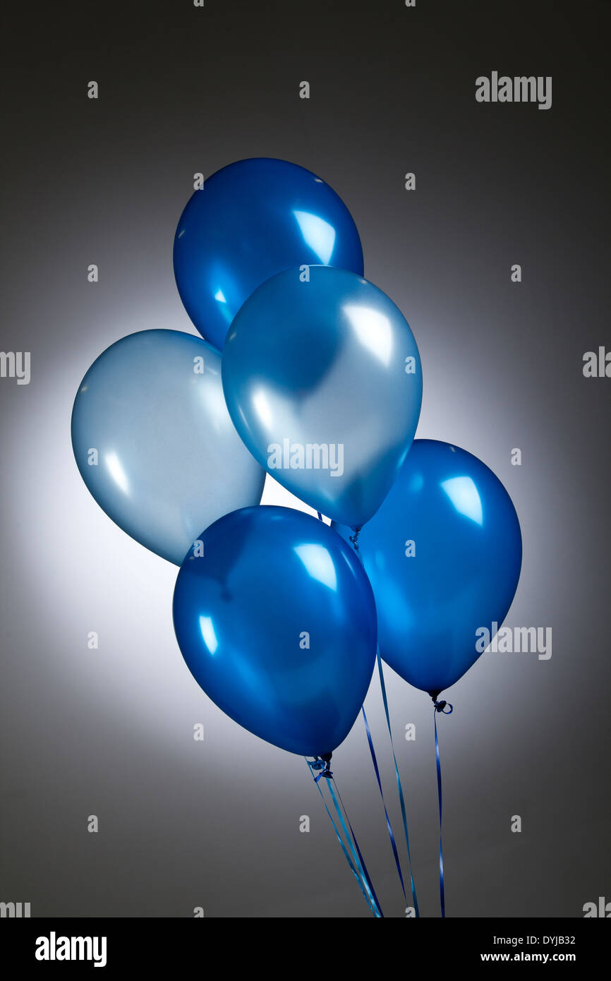 Bunch of blue balloons Stock Photo - Alamy