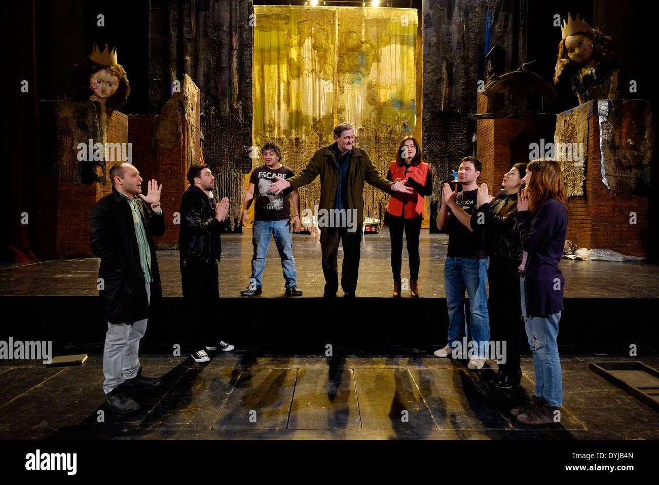 Georgian actors rehearsing in Rustaveli National Theatre in Tbilisi ...