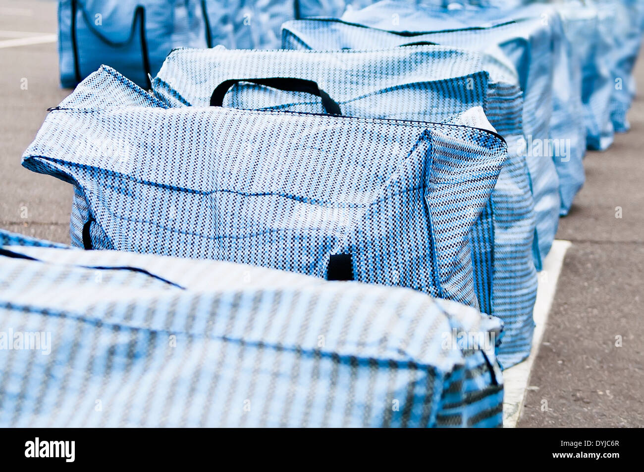 Image of the travel bags, outdoor shot with blurred background and ...