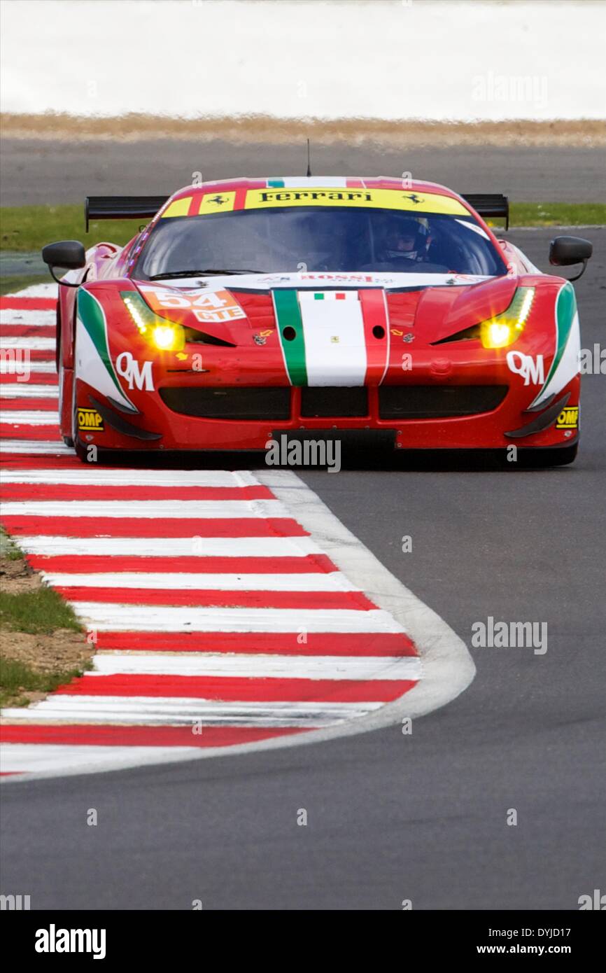 Silverstone, UK. 19th Apr, 2014. AF Corse Ferrari F458 Italia driven by ...