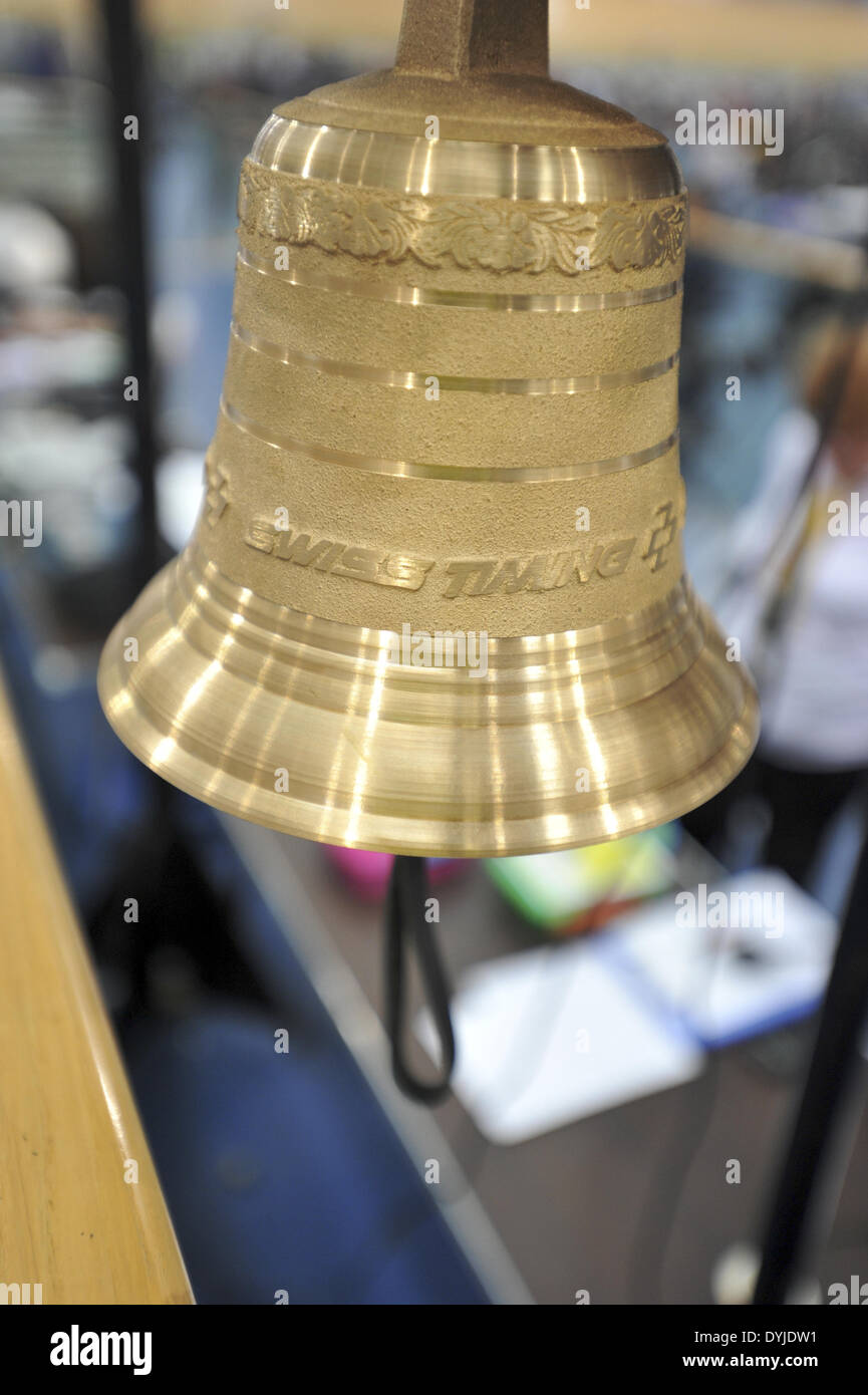 London, UK. 18th April 2014. The lap bell at the SCCU Good Friday ...