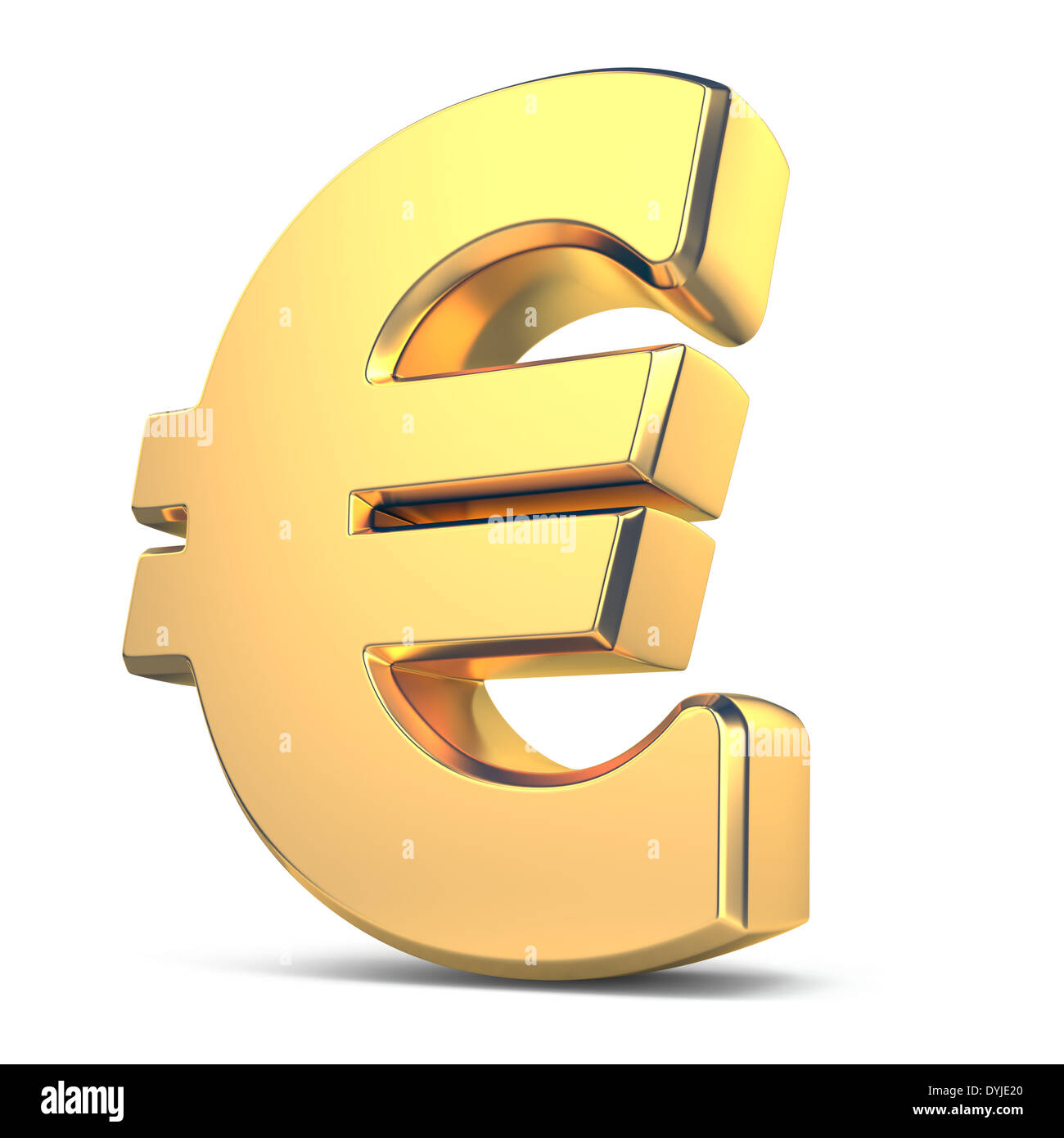 Golden euro currency sign on white isolated background. 3d Stock Photo ...
