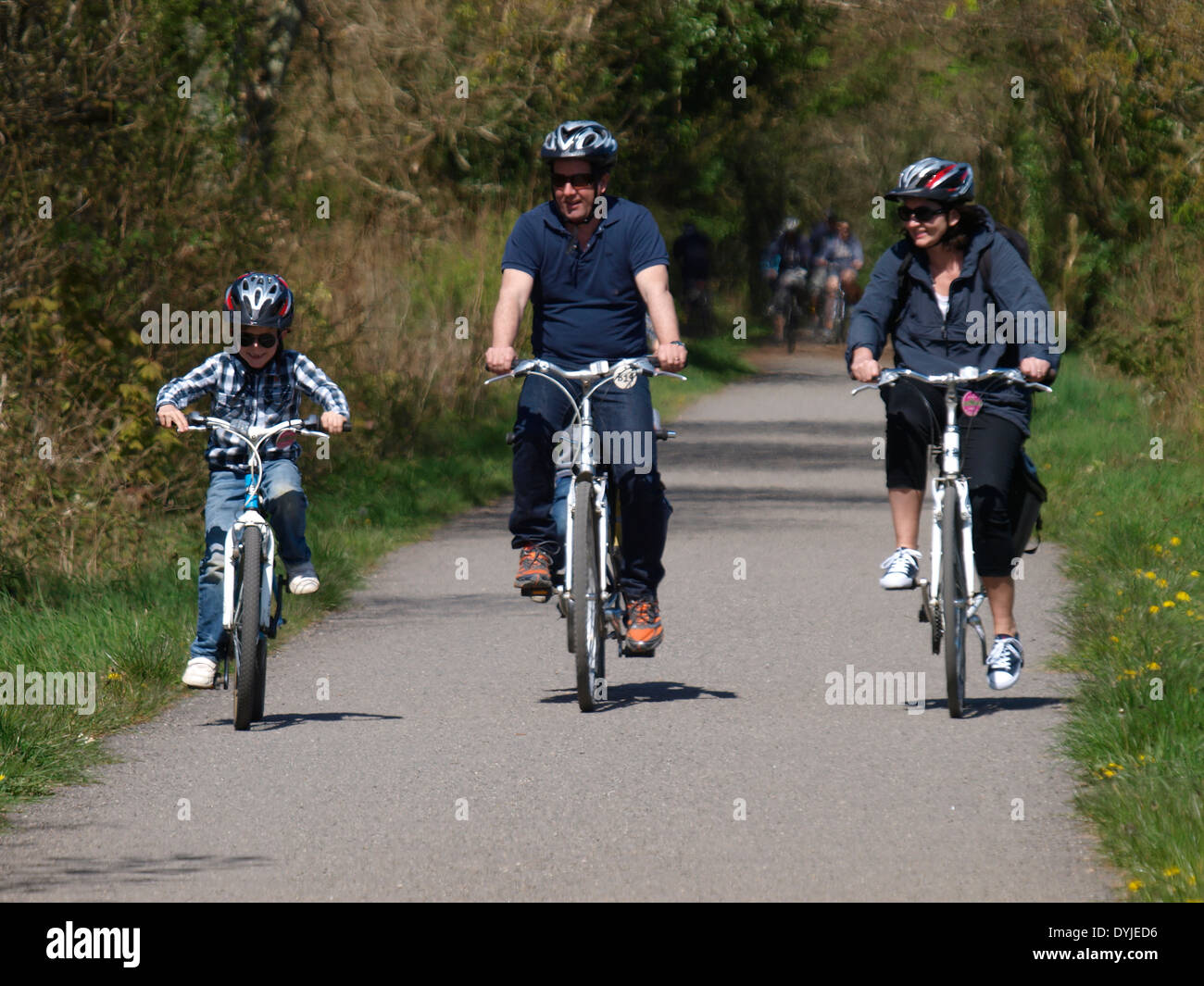 Boy cycling family hi-res stock photography and images - Alamy
