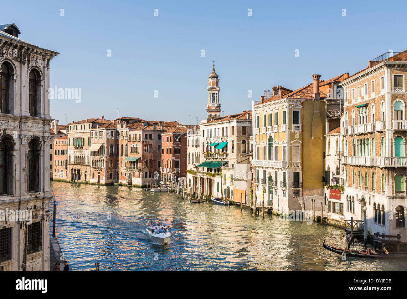Traditional canal-side buildings in late afternoon light on the Grand ...