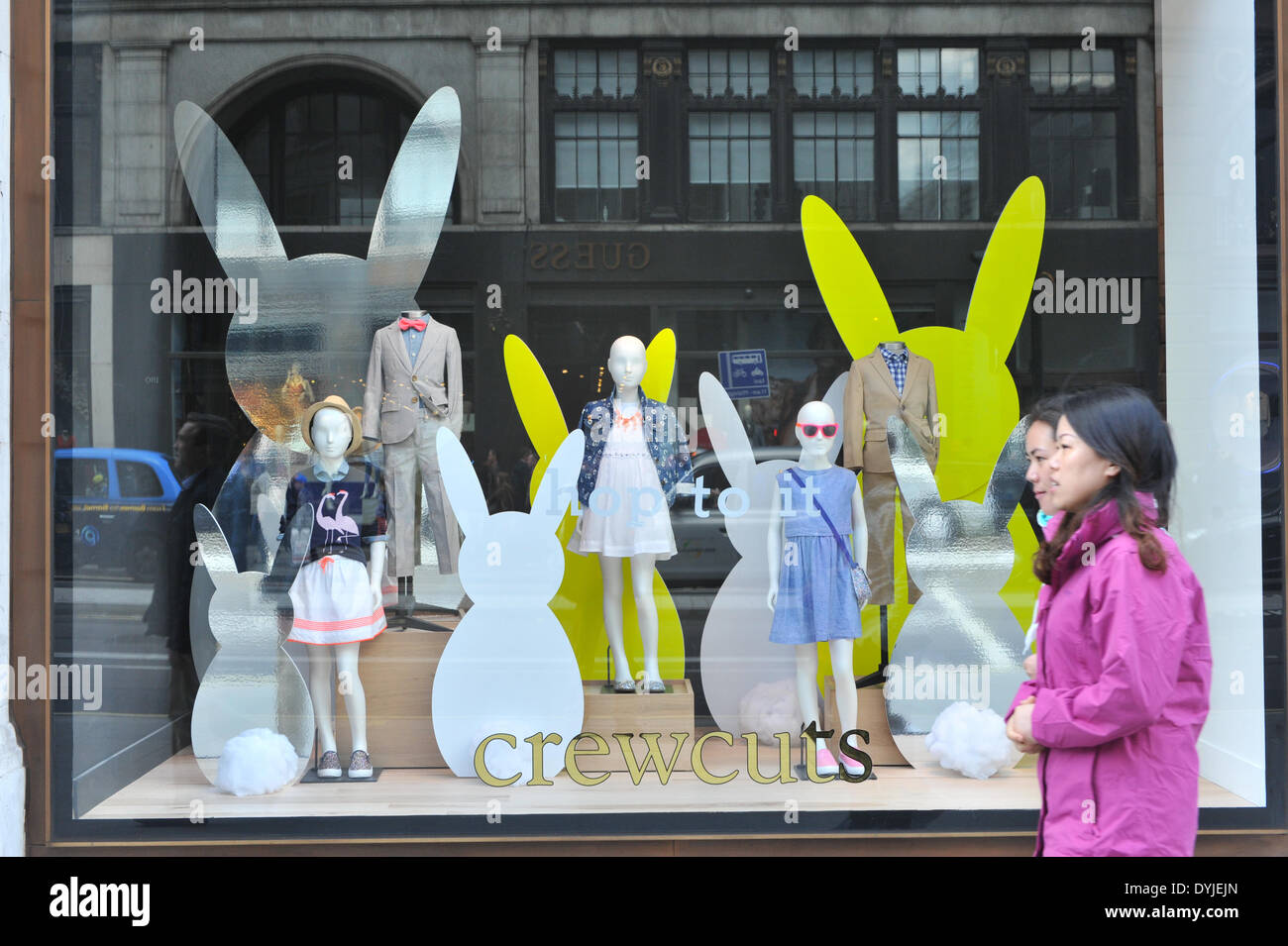 Regent Street, London, UK. 19th April 2014. J. Crew Easter Bunnies ...