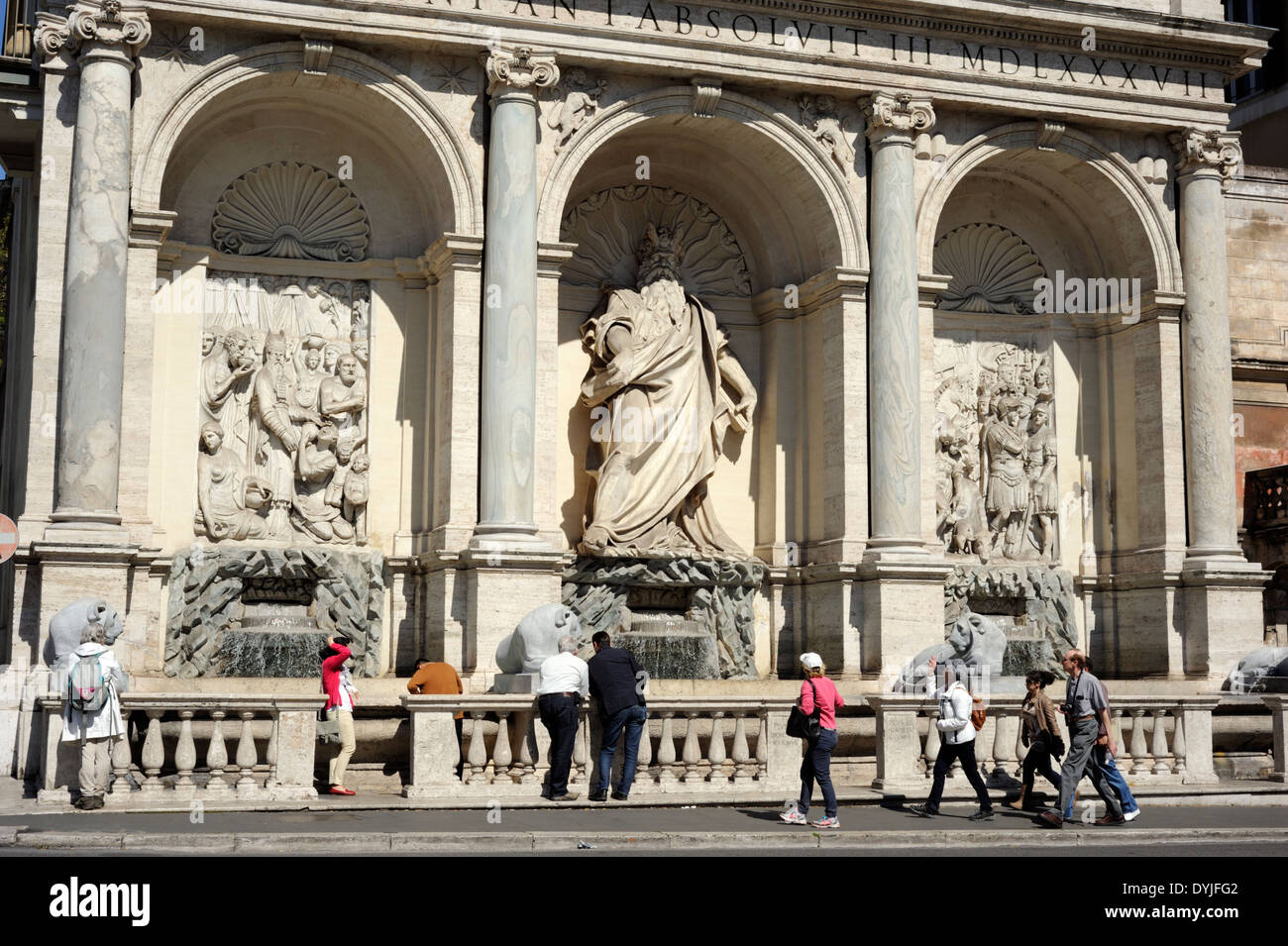Italy, Rome, fontana dell'Acqua Felice, Moses fountain (16th century ...
