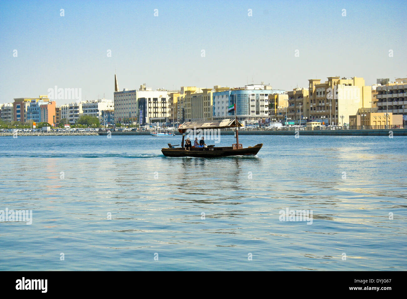 The abra, ferries crossing at Dubai Creek, Dubai, United Arab Emirates ...