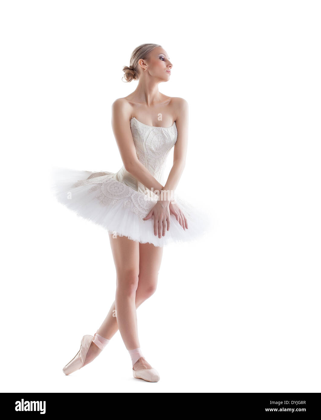 Emotional modern ballet dancer isolated on white Stock Photo - Alamy