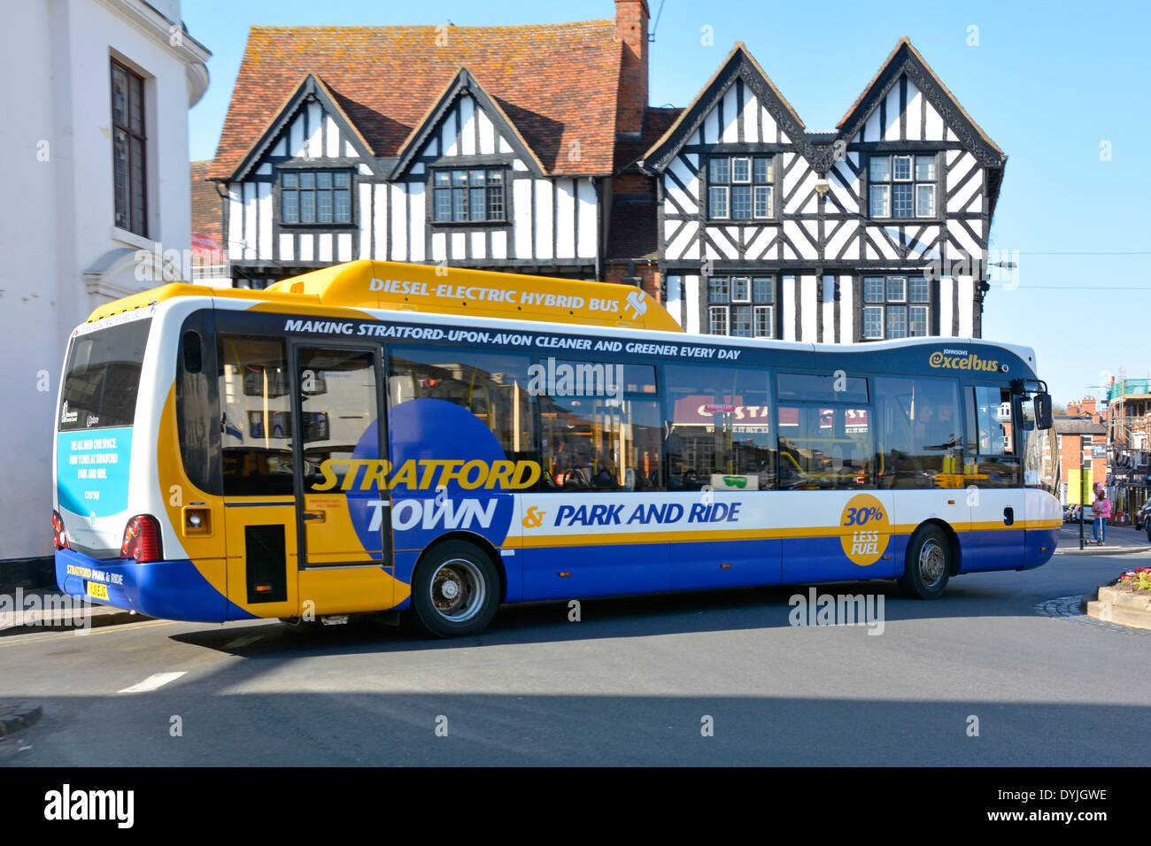 Stratford upon Avon park and ride Diesel Electric Hybrid bus service ...