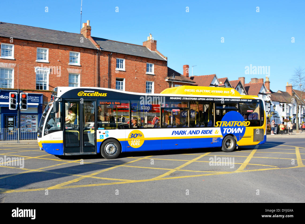 Stratford upon Avon park and ride Diesel Electric Hybrid bus service ...