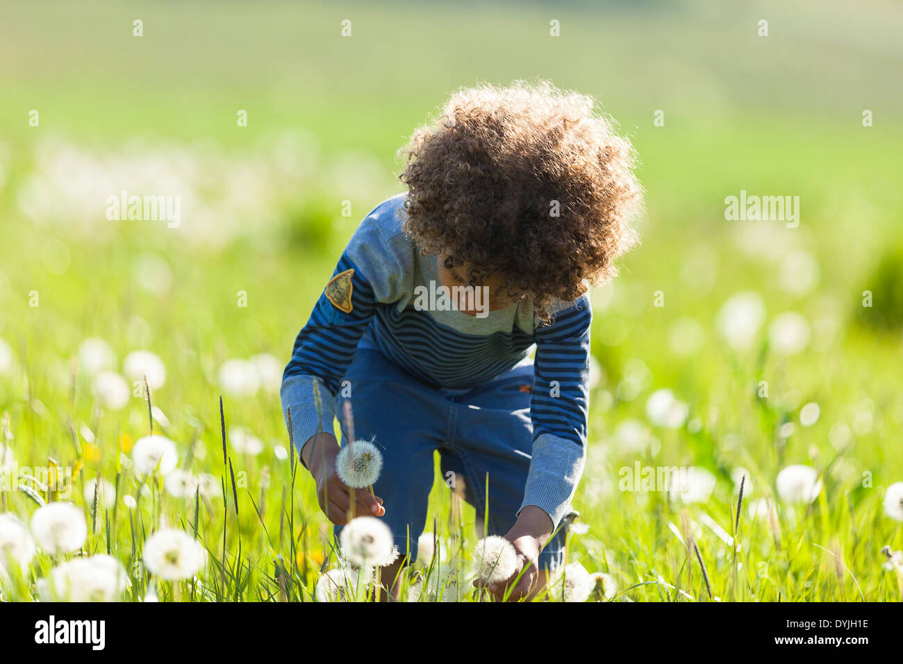 Cute african american little boy playing outdoor - Black people Stock ...