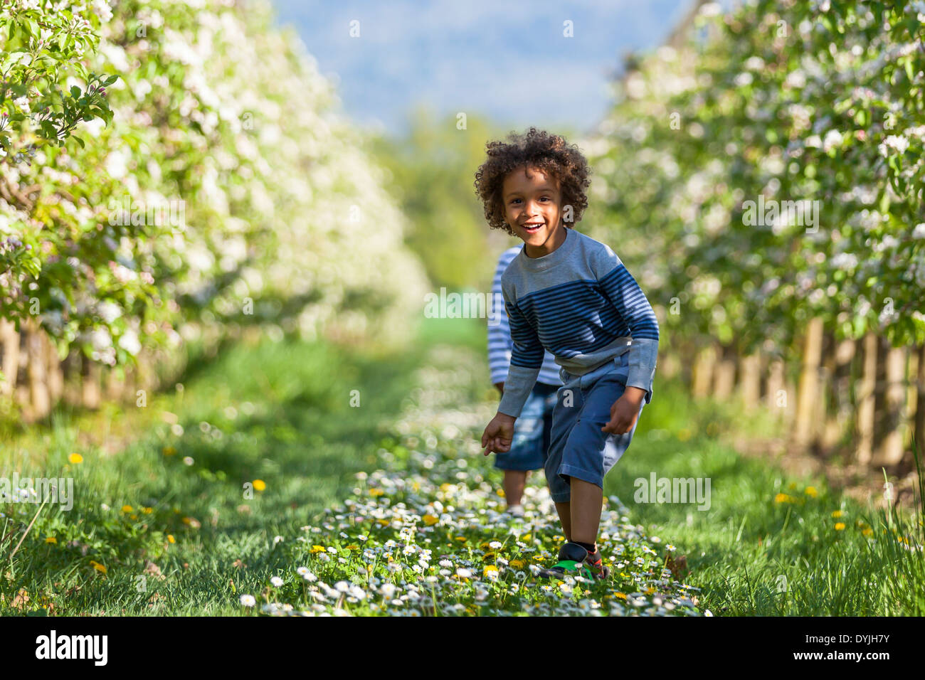 Cute african american little boy playing outdoor - Black people Stock ...