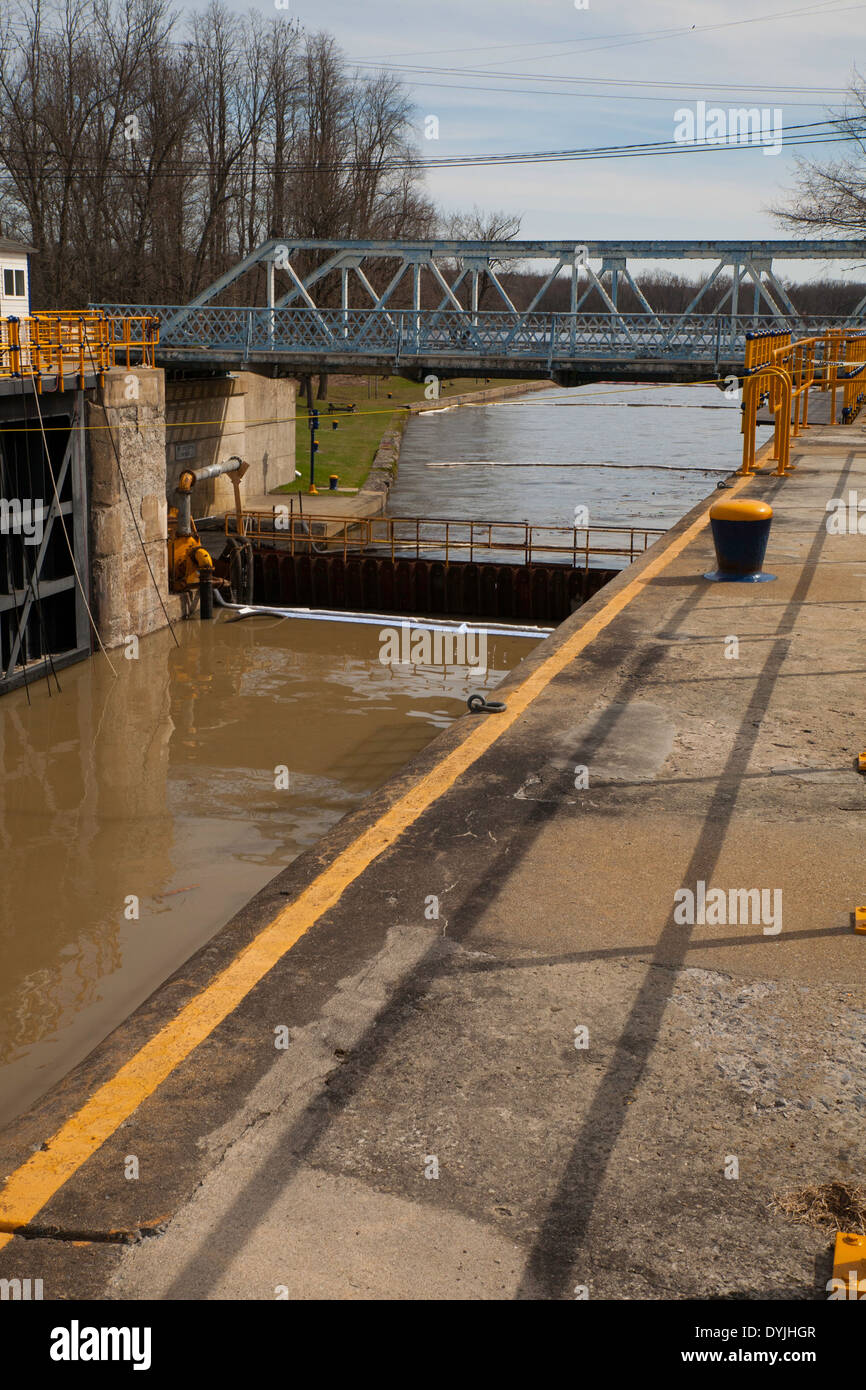 This is Lock C6 on the Champlain Canal in Fort Miller, NY, during ...