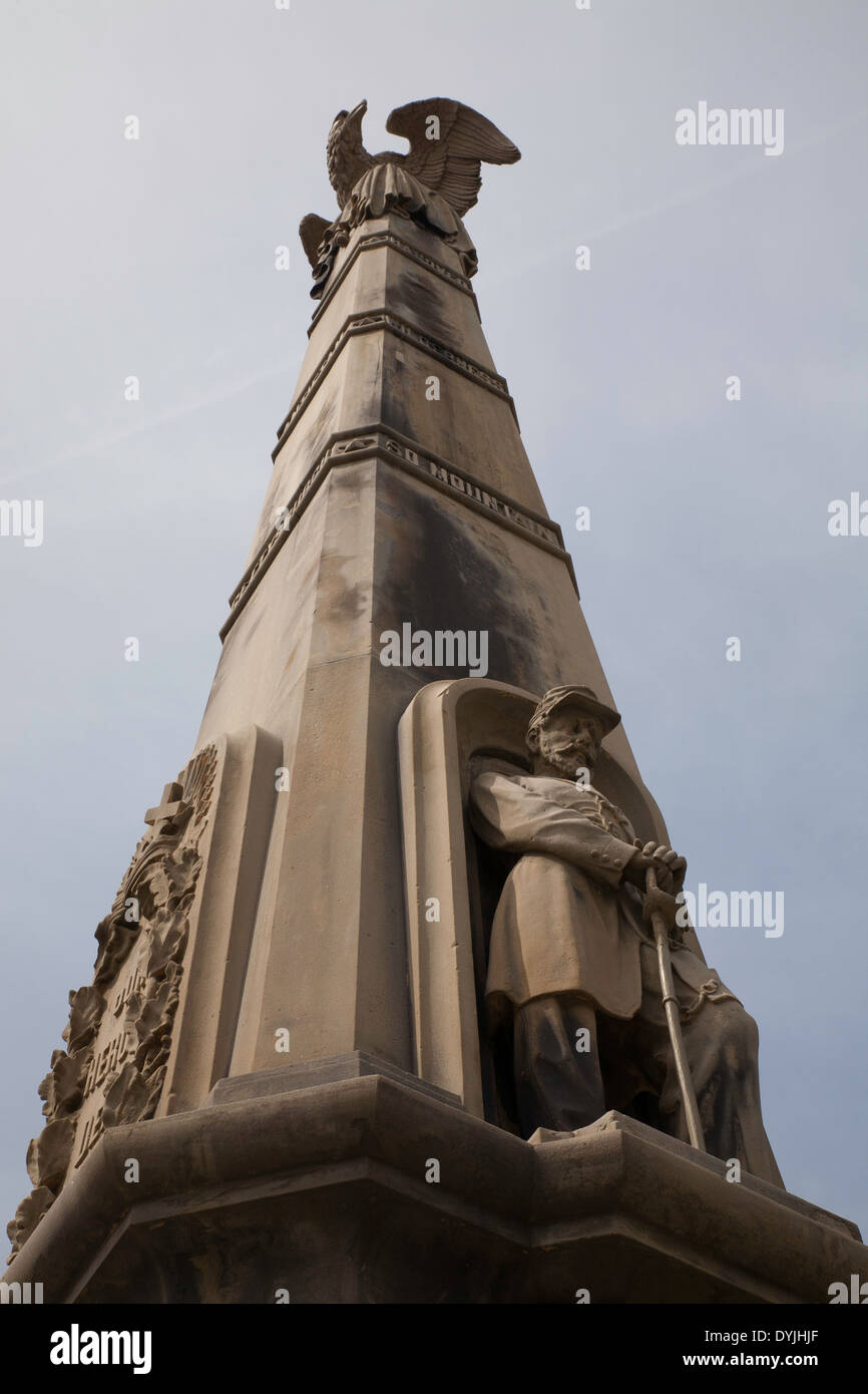 Civil War Memorial statue in downtown Glens Falls, New York Stock Photo ...