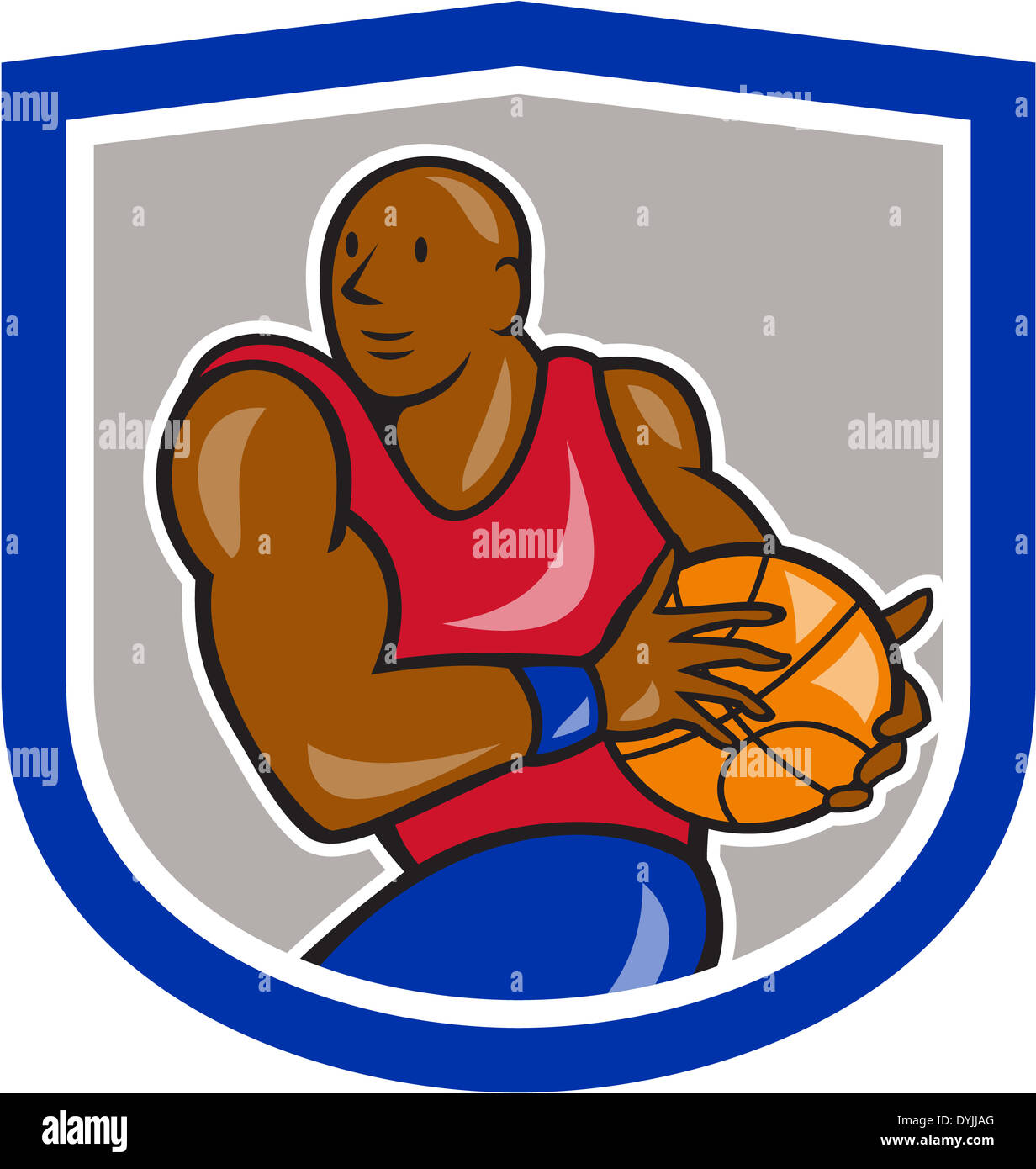 Illustration of a basketball player holding ball lay up set inside ...