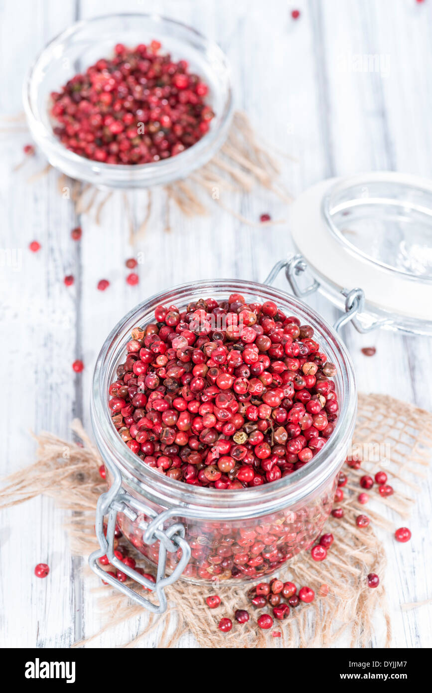 Small portion of dried Pink Peppercorns (close-up shot Stock Photo - Alamy