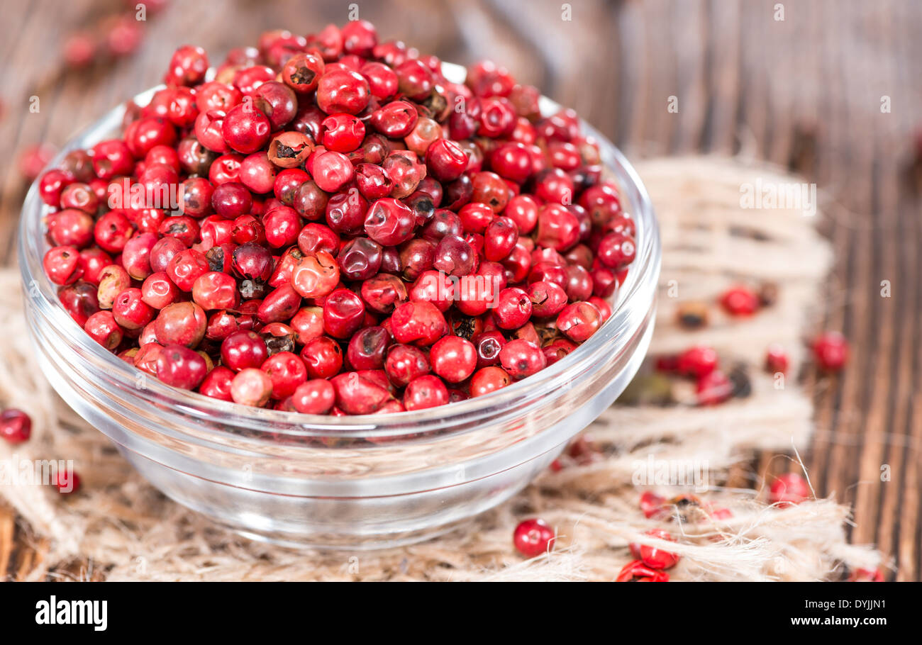 Small portion of dried Pink Peppercorns (close-up shot Stock Photo - Alamy