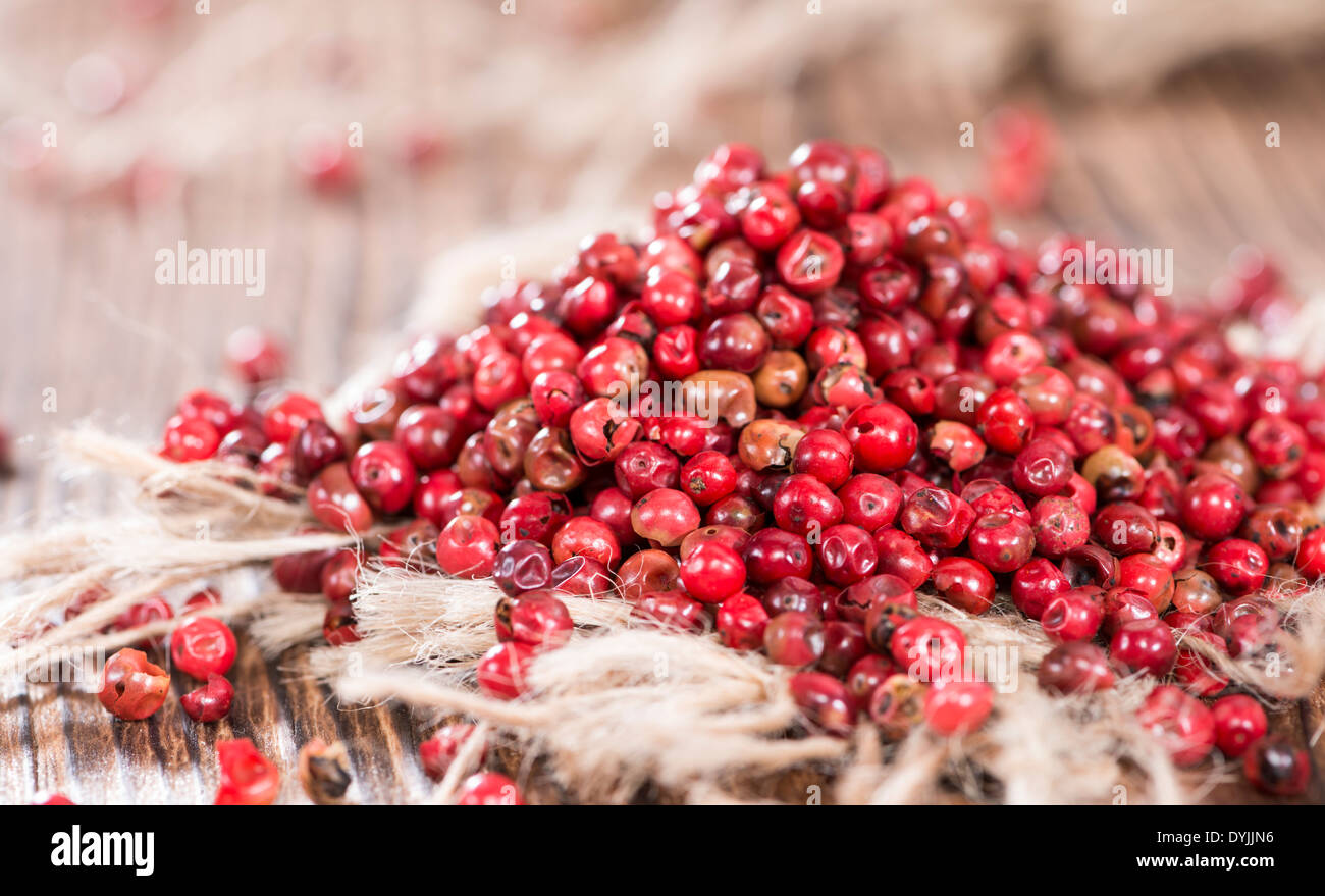 Small portion of dried Pink Peppercorns (close-up shot Stock Photo - Alamy
