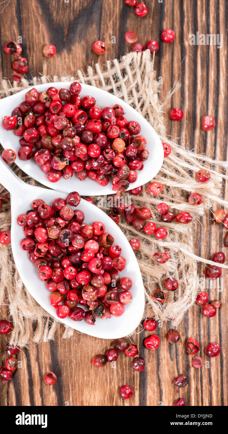 Small portion of dried Pink Peppercorns (close-up shot Stock Photo - Alamy