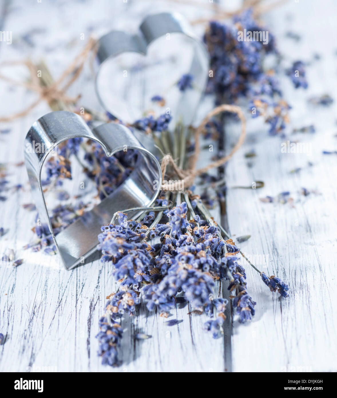 Lavender and Heart Shapes (close-up shot) for background use Stock ...